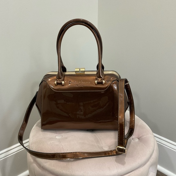 Candace Christian | Bags | Candace Christian Brown Patent Leather ...